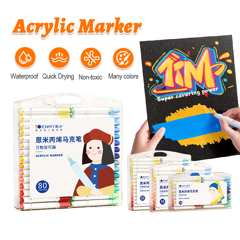 【SG】80 Colour Acrylic Paint Marker Pen - Acrylic Paint Kids DIY Drawing ...