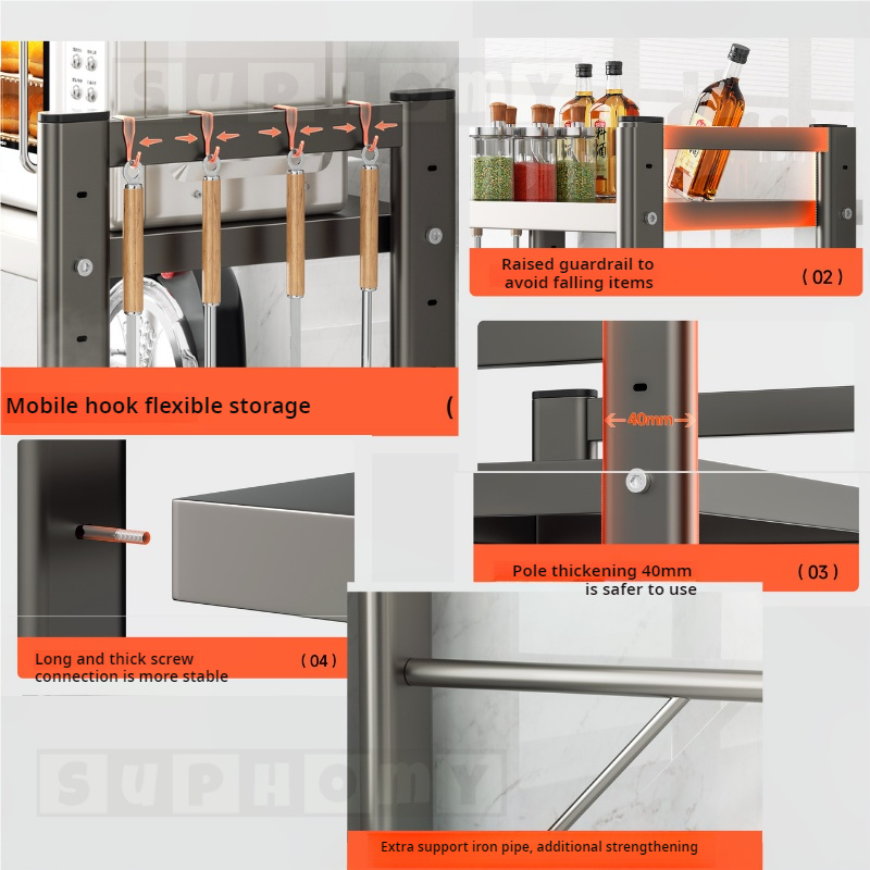 💖SG local stock💖Microwave Rack Adjustable Oven Rack Shelf Kitchen ...