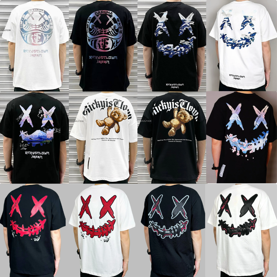 Authentic Rickyisclown RIC Ricky Is Clown Graphic Oversized T-shirts ...