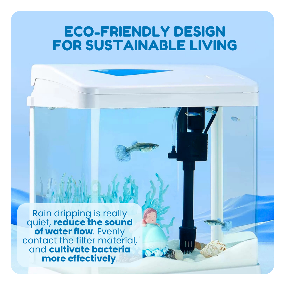 YEE Ecological Small Glass Fish Tank On Table [7L-100L] With Led Lights ...