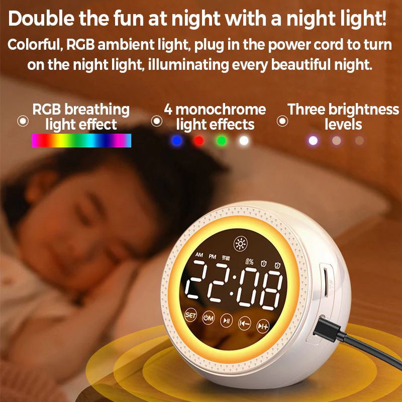SG🔥 Mini Intelligent Voice Alarm Clock Bluetooth Wireless Speaker RGB ...