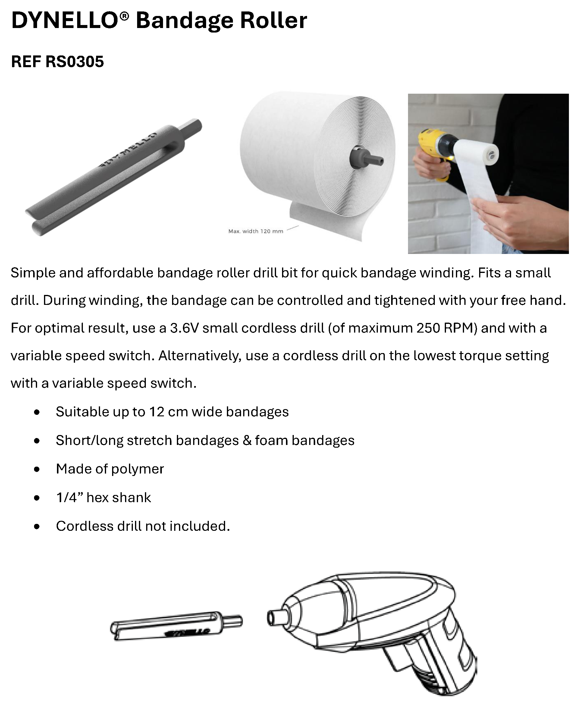 DYNELLO® Bandage Roller (Bit Only) | Shopee Singapore
