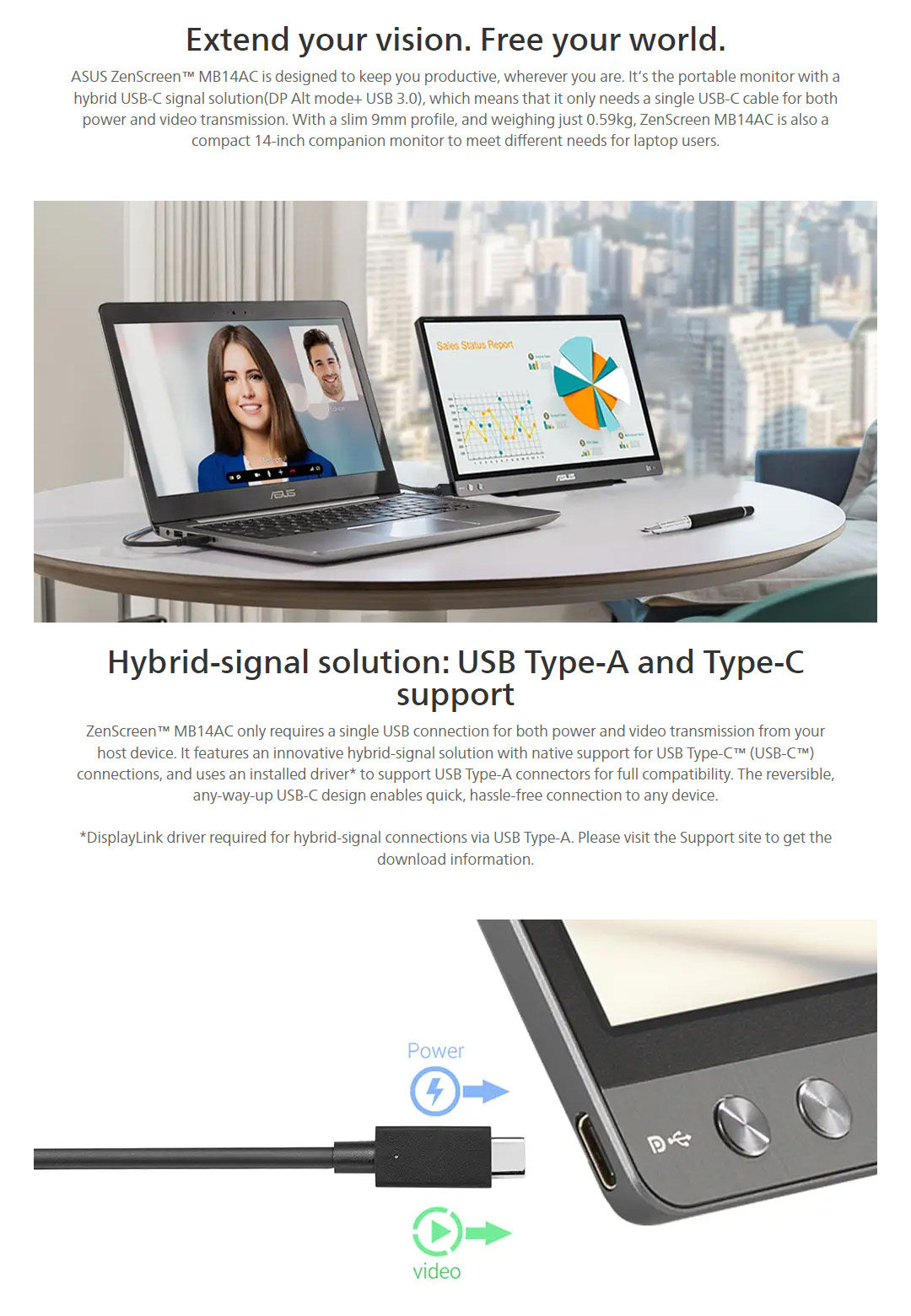 Asus ZenScreen MB14AC 14 inch IPS Full HD USB Portable Monitor | Shopee ...