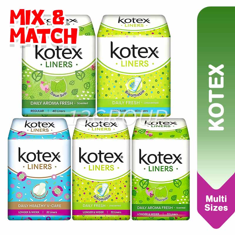 Kotex Pantyliner Liner Regular Longer Wider Scented / Unscented ...