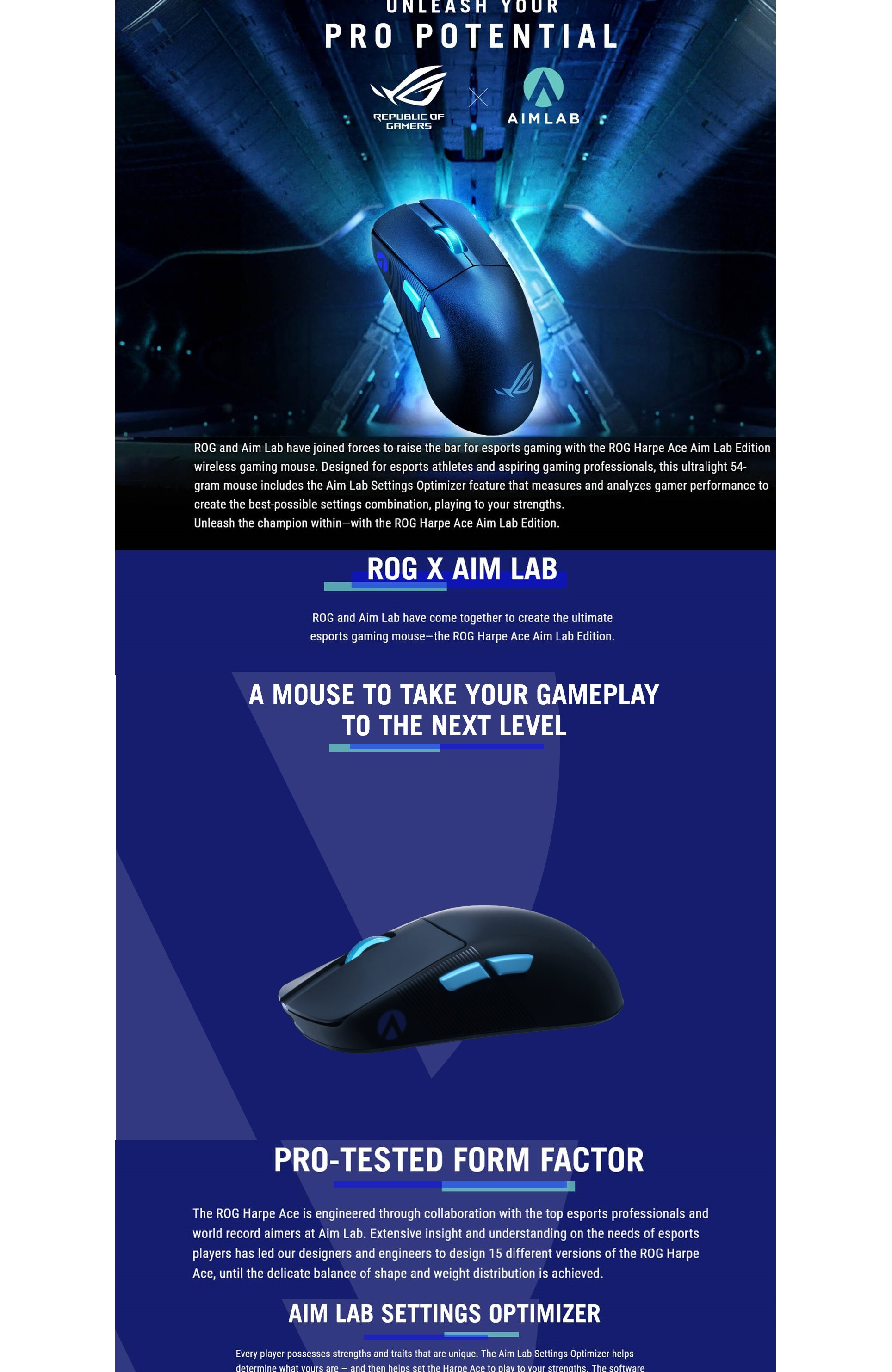 ASUS ROG P713 HARPE ACE AIMLAB EDITION ULTRALIGHT GAMING MOUSE | Shopee ...