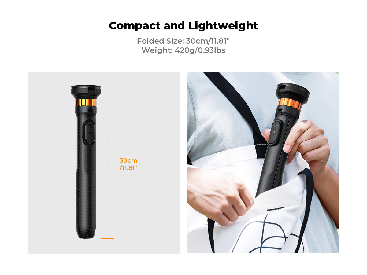 K&F Concept 162cm MS19 Magnetic Selfie Stick &Tripod 2-in-1 420g portable -10m Bluetooth remote ...