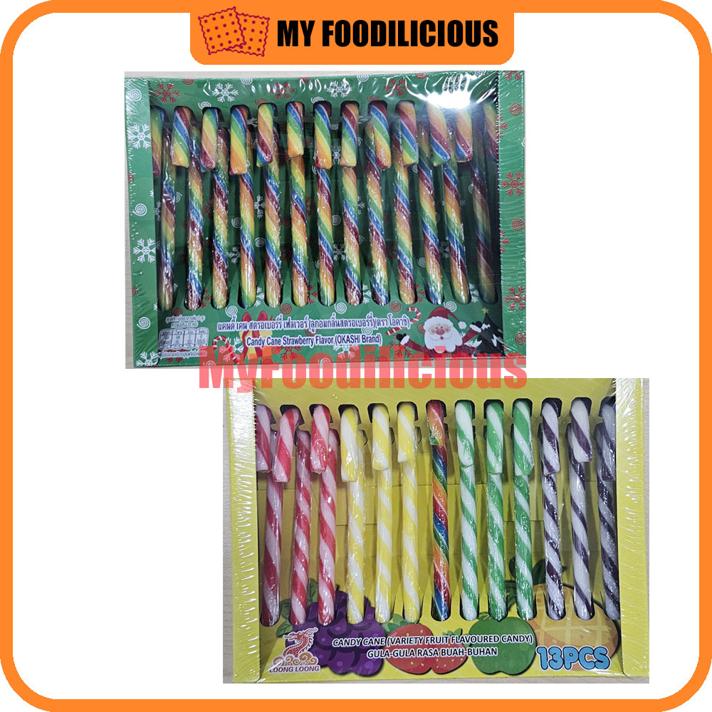 HALAL Christmas Cane Candy Party 12pcs/ Giant Cane 100g Sweet Candy ...