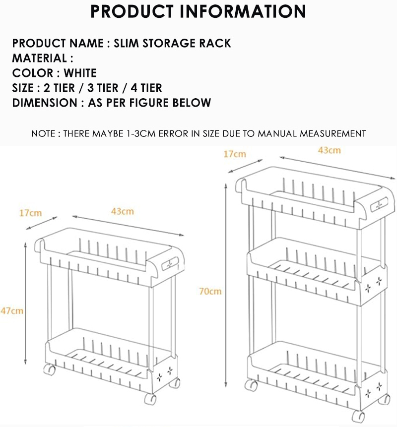 Slim Storage Rack / Organizer Movable Kitchen Bathroom / Let's Mary ...