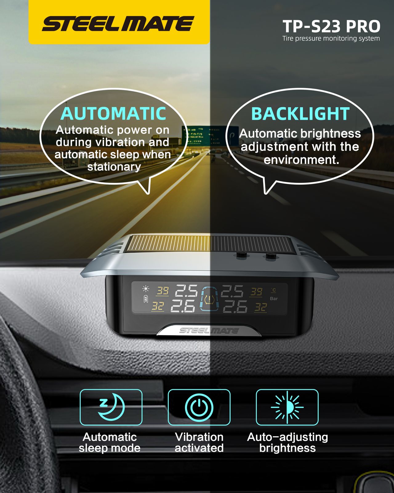 CARSTOM x Steelmate S23 PRO/MT11/CM01/CM01E Solar Powered External or ...