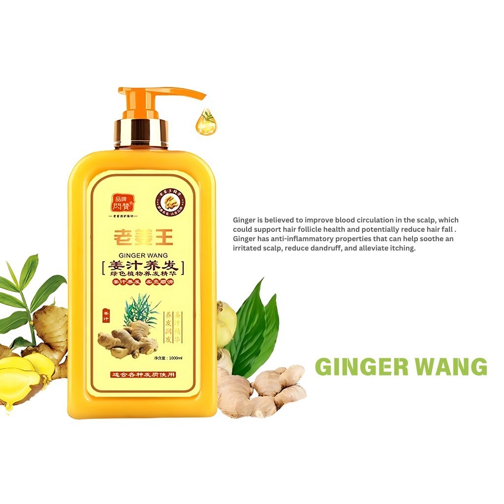 (DIYMONKEY) 1000ml Hair Shampoo Conditioner Anti Hair Loss Ginger Wang ...