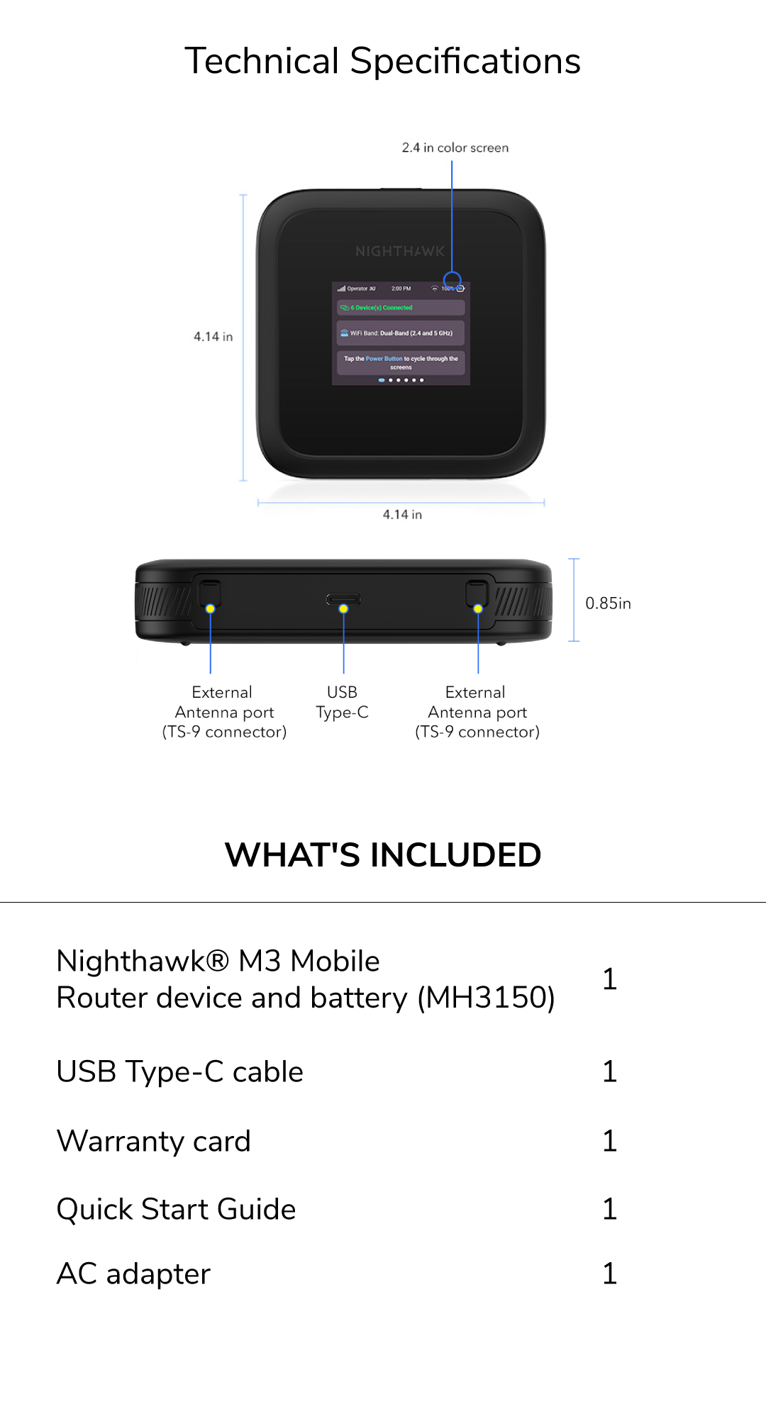 NETGEAR Nighthawk M3 5G WiFi 6 Mobile Hotspot Router (MH3150): Portable ...