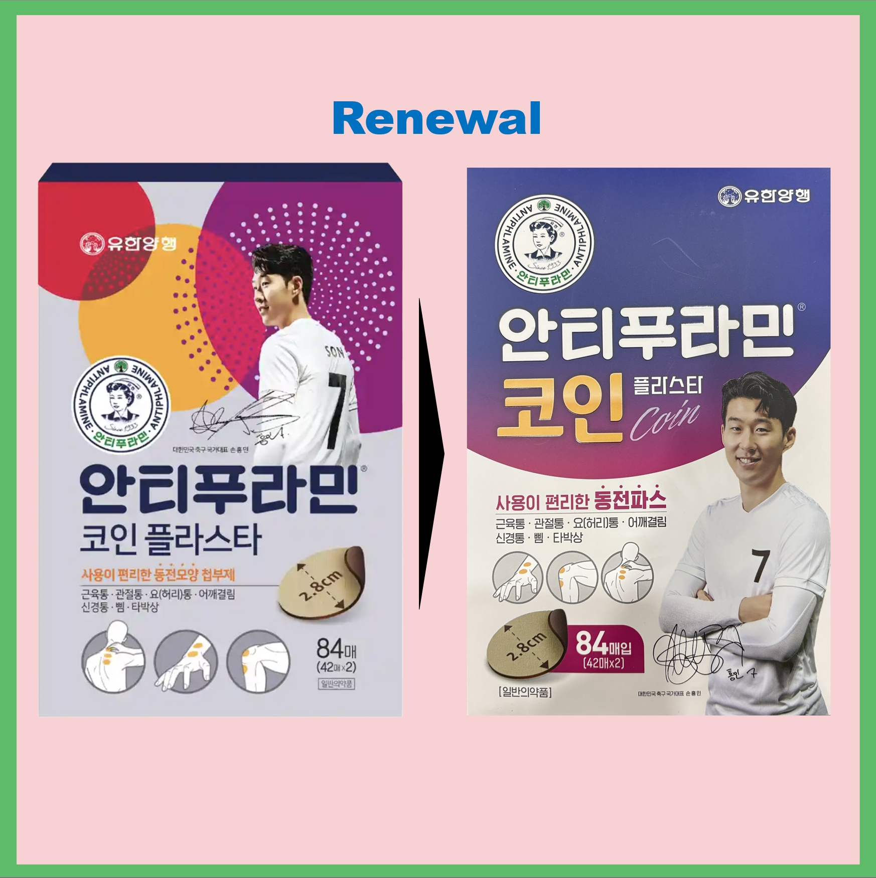 [KOREA Pharmacy] Antiphlamine Coin Plaster 1Box(84 sheets) for Muscle ...