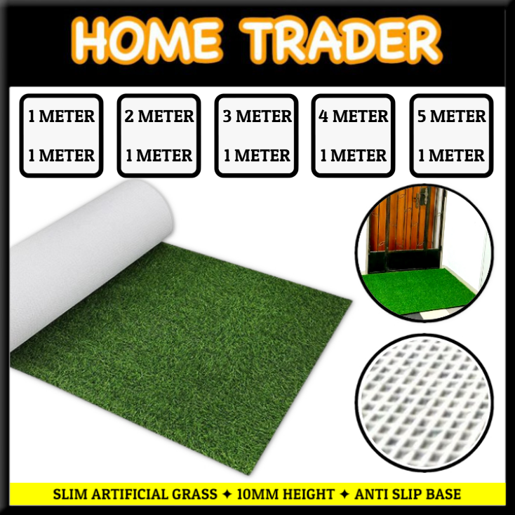 10MM ULTRA SLIM ARTIFICIAL GRASS FLOOR MAT WATER RESISTANT ANTI SLIP ...