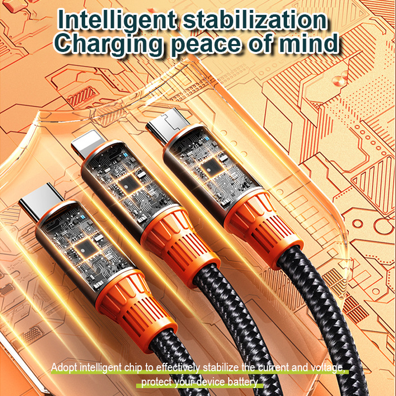 MeeGoo 100W 3 in 1 Fast Charging Data Cable Multi Charge Cable Usb C to ...