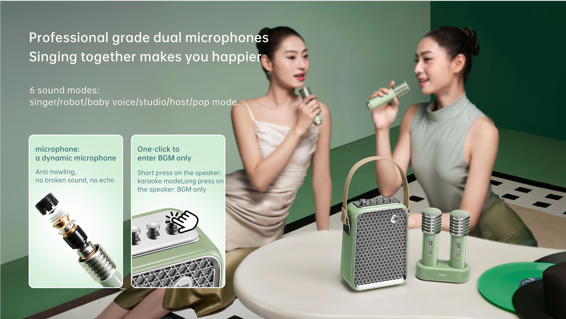 Divoom SongBird‑HQ2 50W Dual Mic Karaoke & Bluetooth Speaker – Party ...