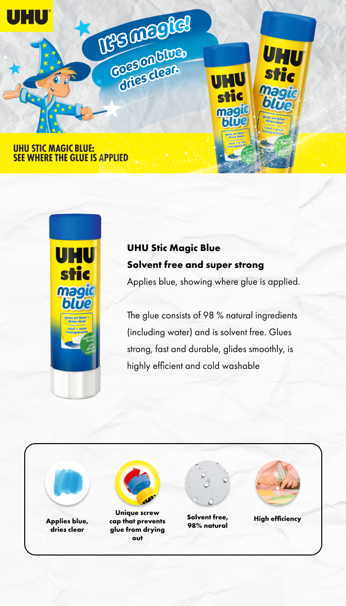 UHU Stic Magic Blue Glue Stick, 8.2g/21g | Shopee Singapore