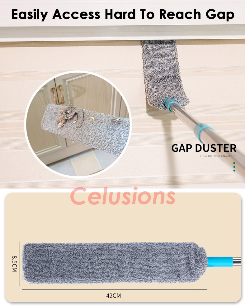 【SG Seller】⭐Extendable Gap Duster ⭐ Bendable Sweeper Broom Microfiber ...