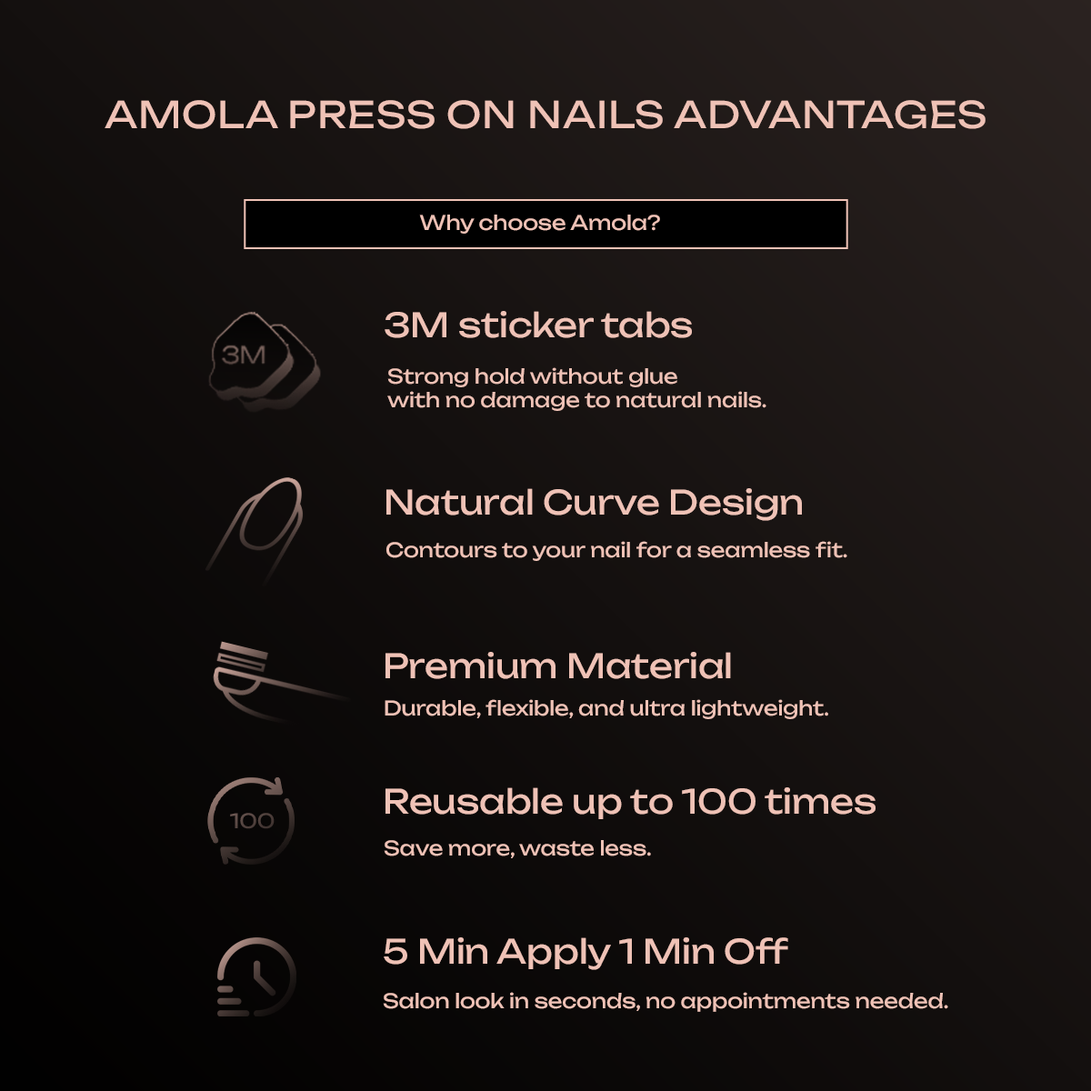 AMOLA French Tip Collection - Handmade Press-On Nails [Free Tools with ...