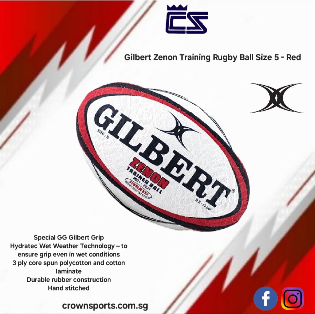 Gilbert Zenon Training Rugby Ball Size 5 - Red | Shopee Singapore