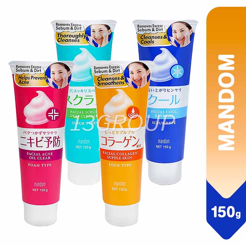 Mandom Face Wash Facial Scrub, 150g | Shopee Singapore
