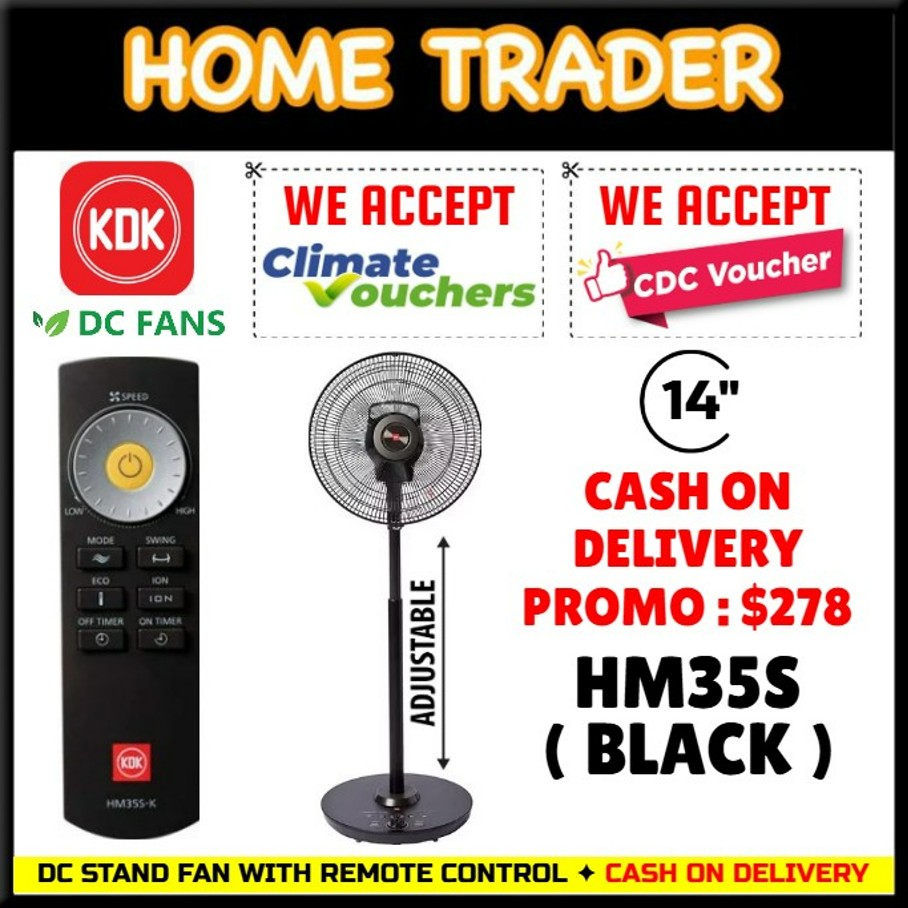 CASH ON DELIVERY KDK STAND FAN DC MOTOR REMOTE CONTROL HM35S HN35S ...