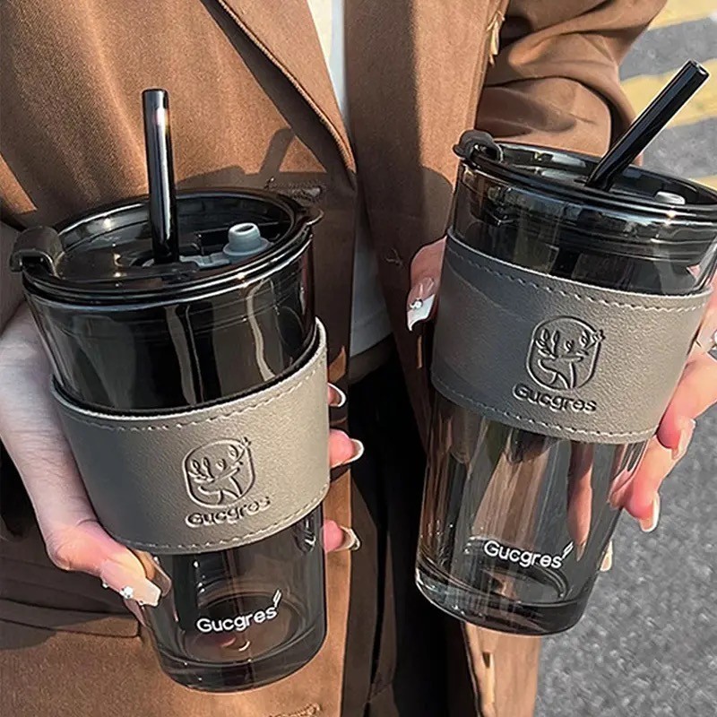 (FOREVER PREMIUM ) 450ml Coffee Tea Juice Mug Glass Drinking Cup Leak Proof Large Capacity ...