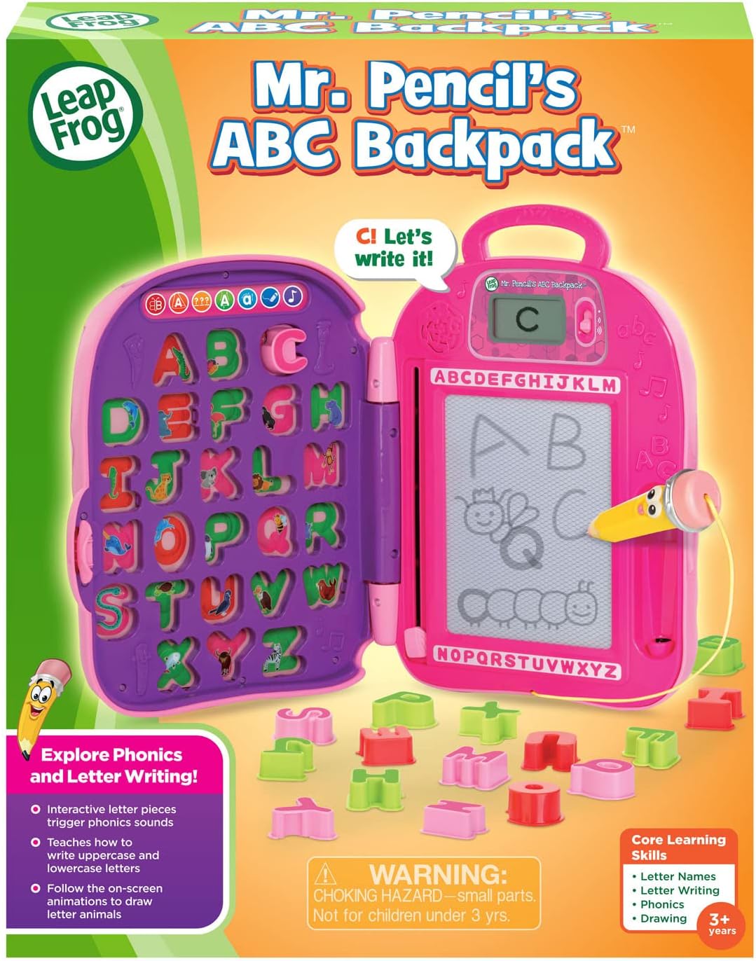 BNIB: LeapFrog Mr. Pencil Go-with-Me ABC Backpack - Green or Pink ...