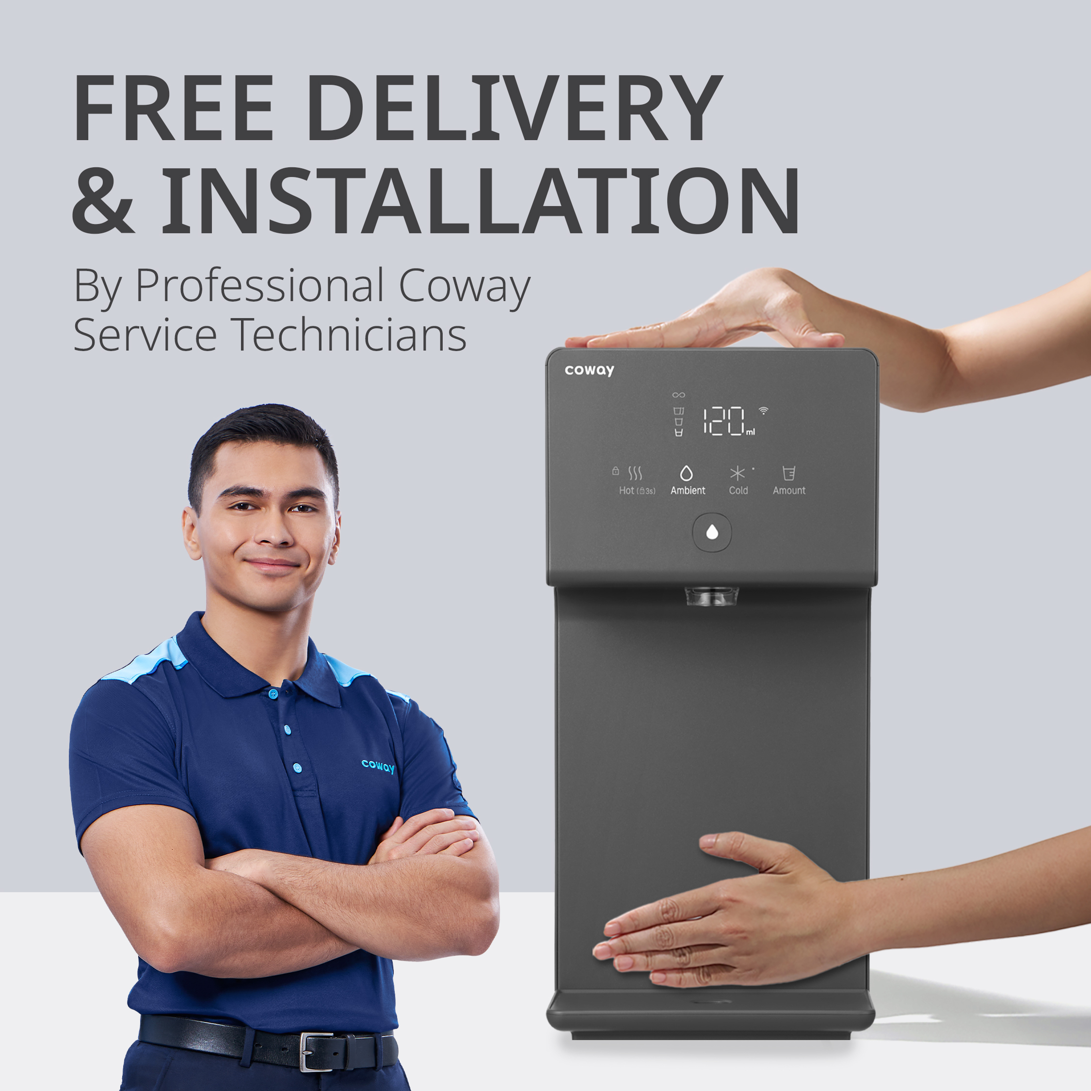 Coway Icon 2 Water Purifier/Dispenser with Hot, Cold and Ambient (3 ...