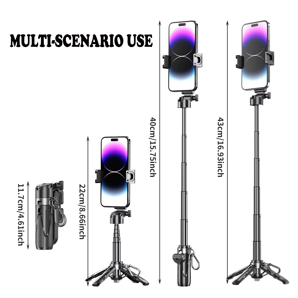 SG STOCK🔥】Selfie Stick Tripod Phone Stand with Detachable Remote for Vlog Telescopic ...
