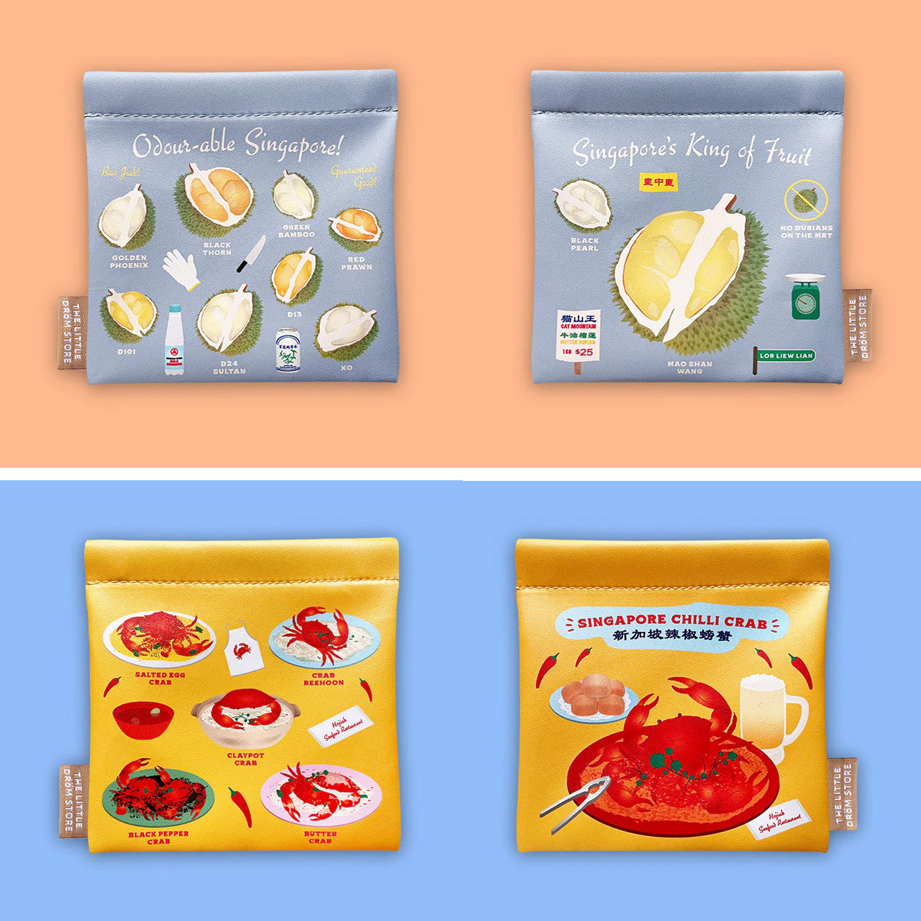 Singapore Gift Souvenir Snap Pouch – (15 Designs) Tutu Kueh Prata Bao ...