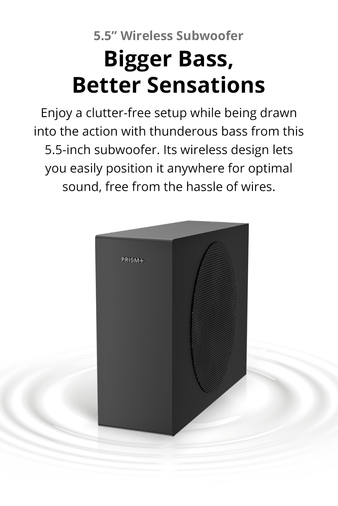 PRISM+ Flow 3.1ch Soundbar with Dolby Audio | 350W | Wireless Subwoofer ...