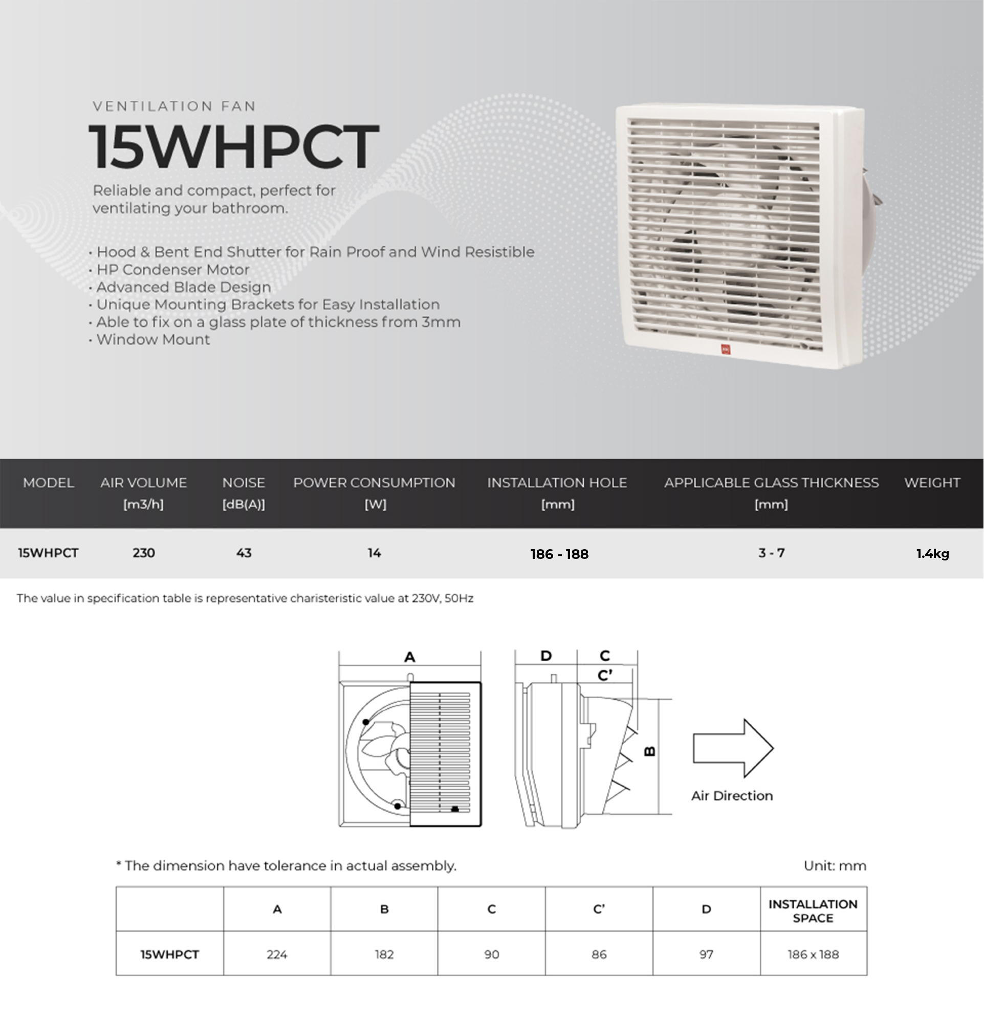 [PRE ORDER ]KDK 15WHPCT/20WHCT Window Mount Electric Ventilating Fan ...