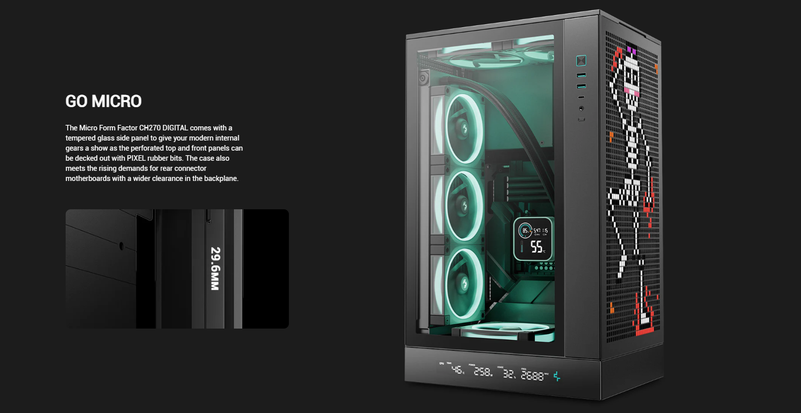 DEEPCOOL CH270 DIGITAL Vertical Micro-ATX Case - Black & White | Shopee ...