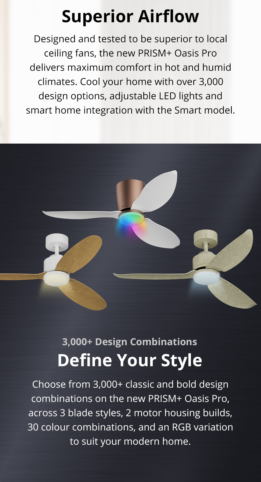 [NEA CLIMATE VOUCHER $400] PRISM+ Oasis PRO Smart Ceiling Fan | 3 ...