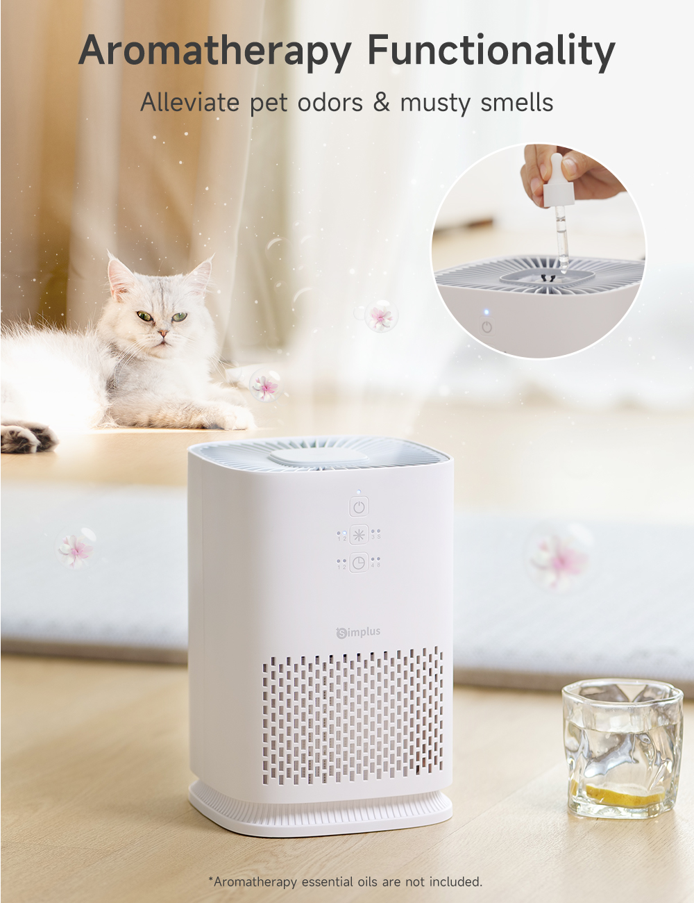 Simplus Air Purifier | 80m³/h CADR | Aromatherapy Function | Removes ...