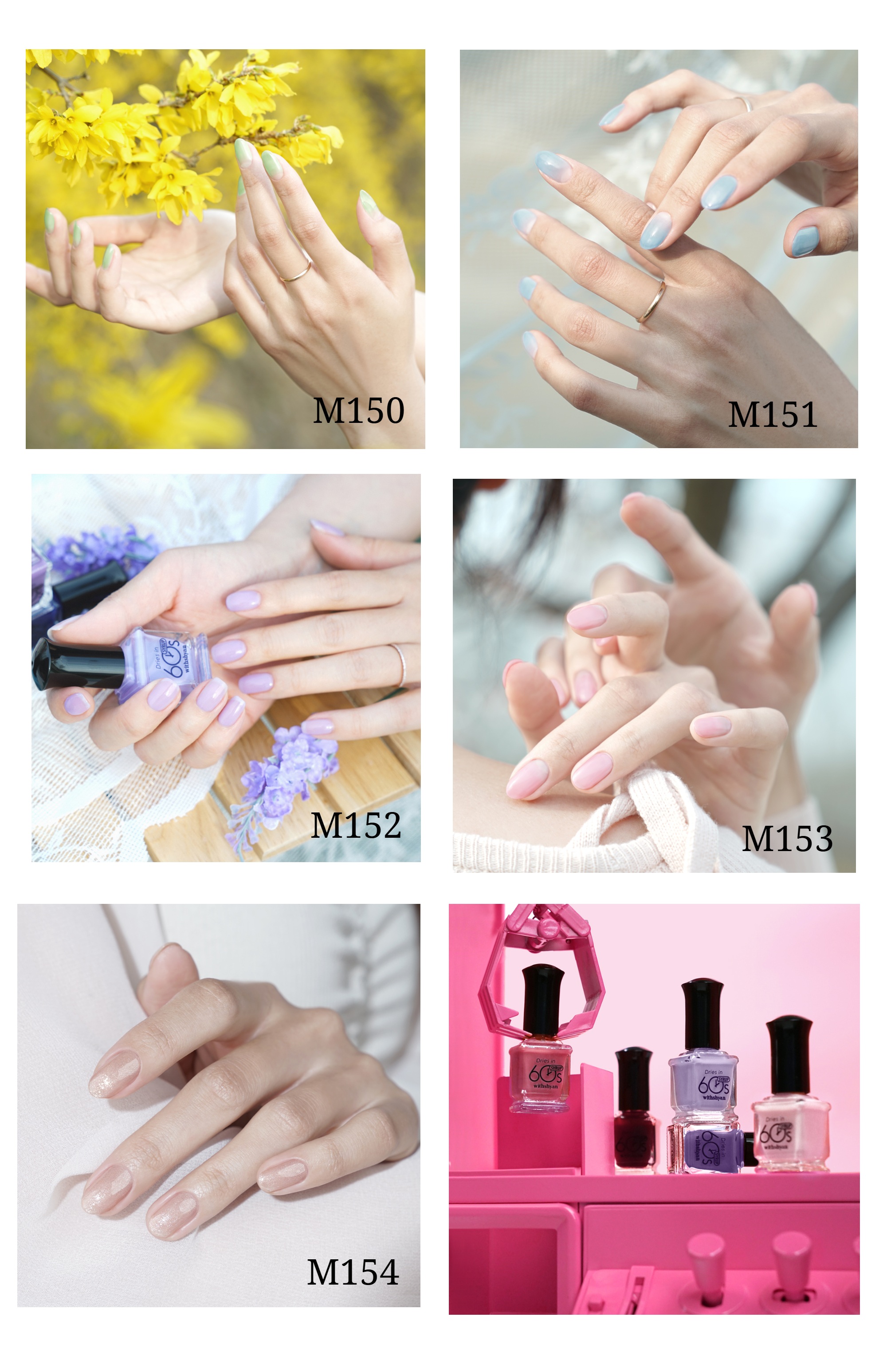 Withshyan 60s Fast Dry Syrup Nail Polish Colors M142 to M154 | Shopee Singapore