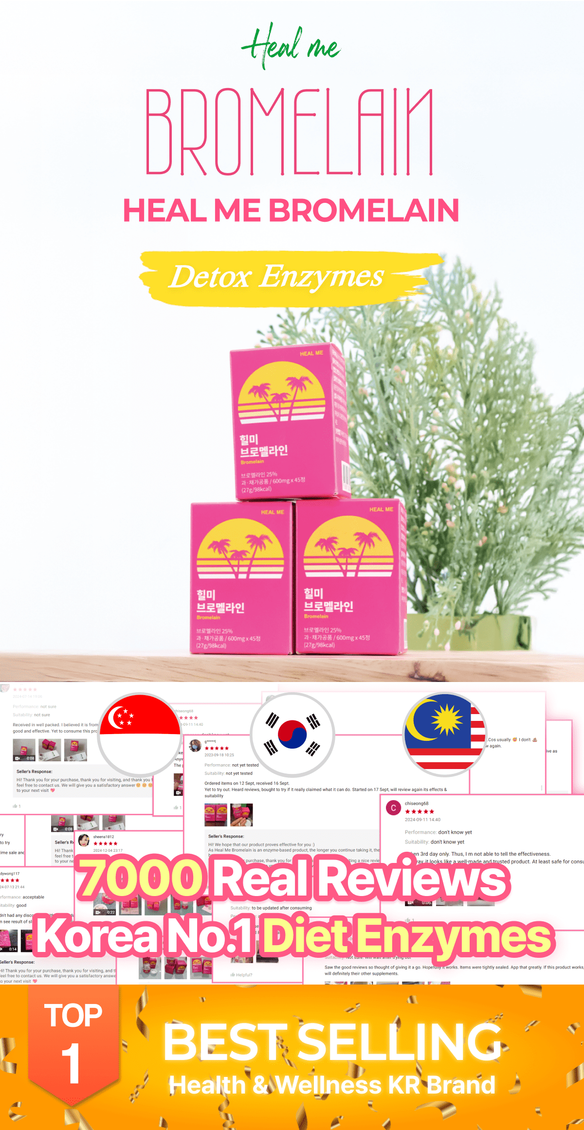 Heal Me Bromelain Digestive Enzymes 90 Dietary Pills (Korean Slimming ...