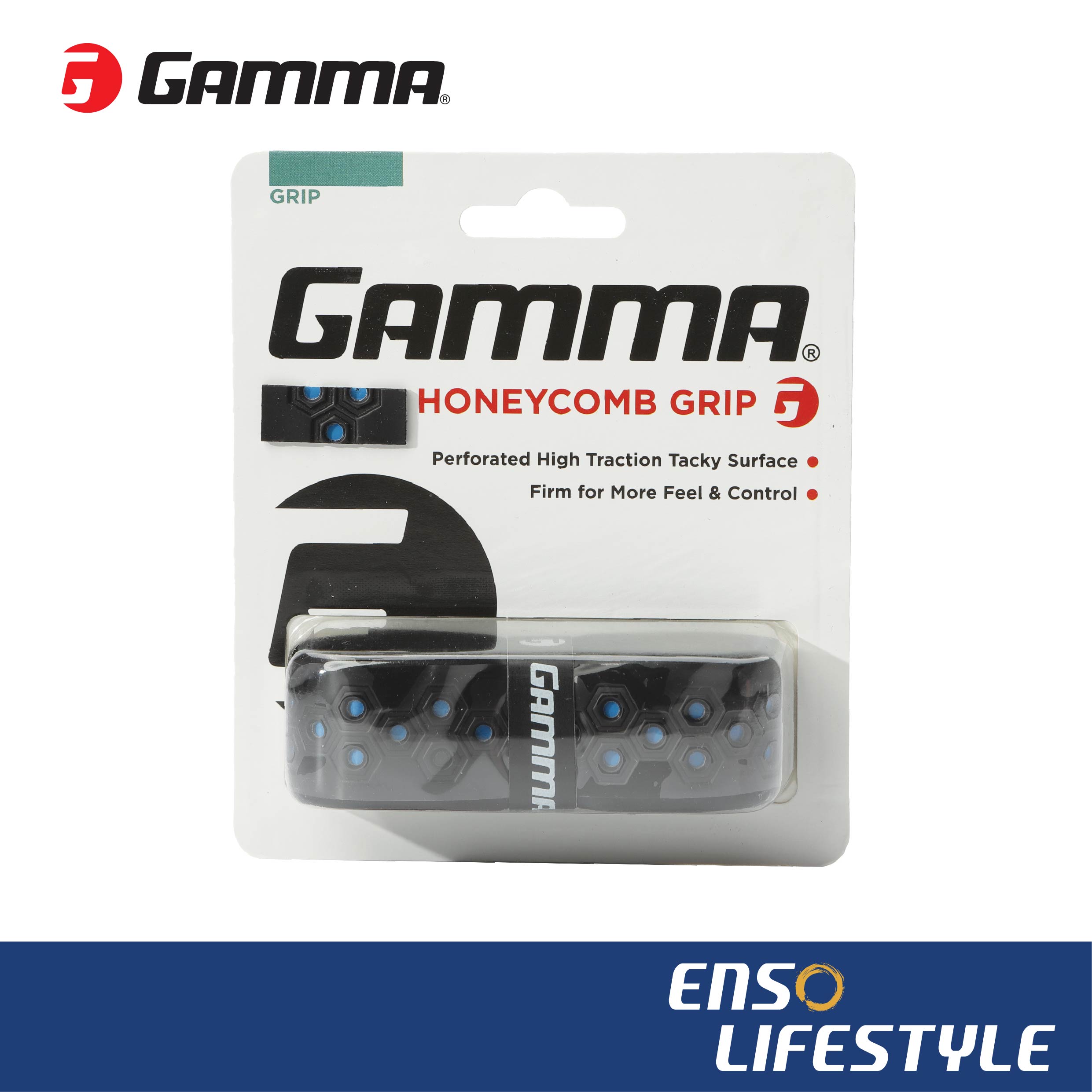 GAMMA Tennis Replacement Grip - Honeycomb (Blue) [Enso Lifestyle ...