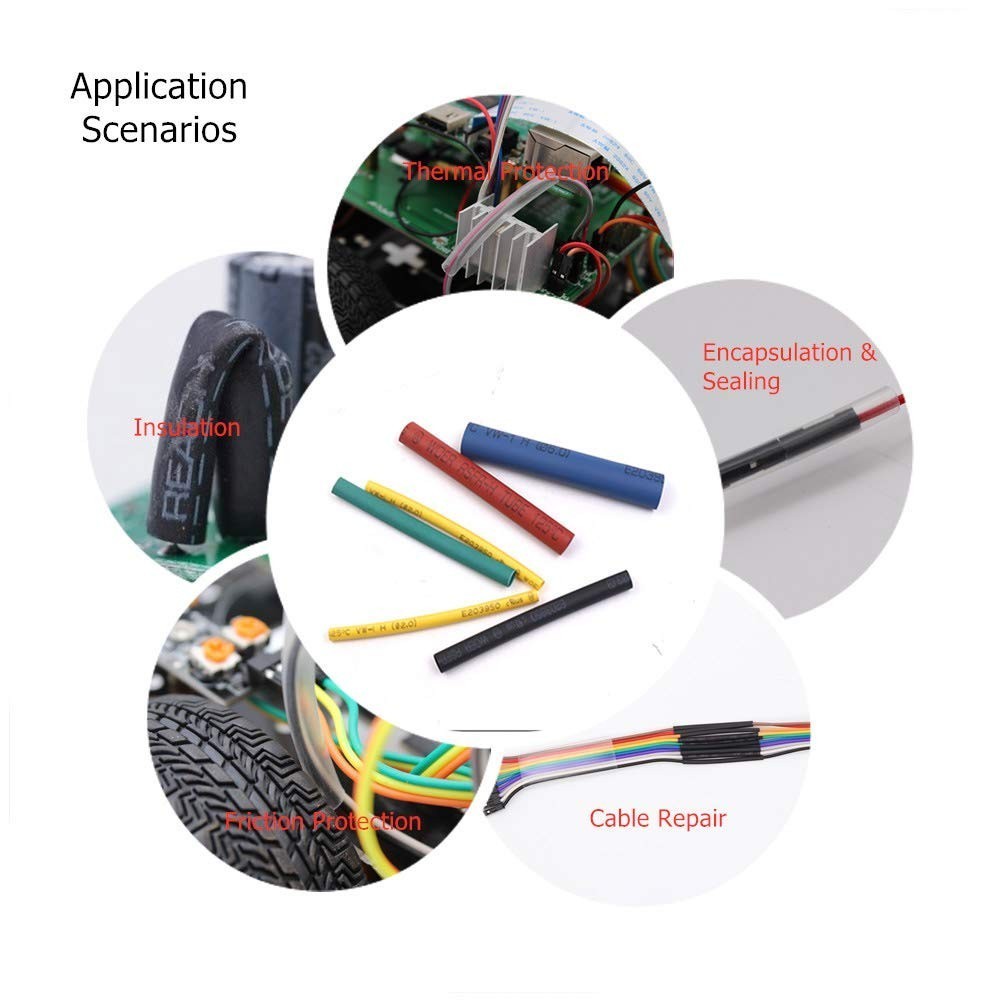(DIYMONKEY) 580Pcs Polyolefin Heat Shrink Sleeving Tube Cable Sleeve ...