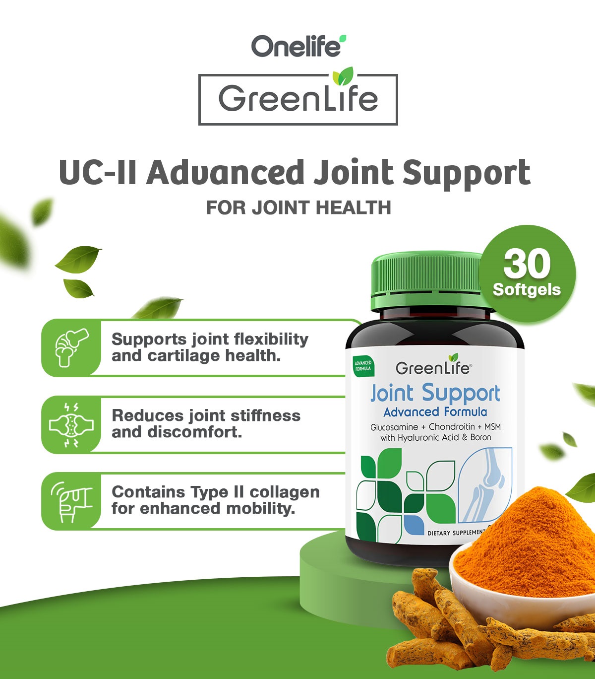[Bundle of 2] GreenLife UC-II Advanced Joint Support 40mg 30 Softgels ...