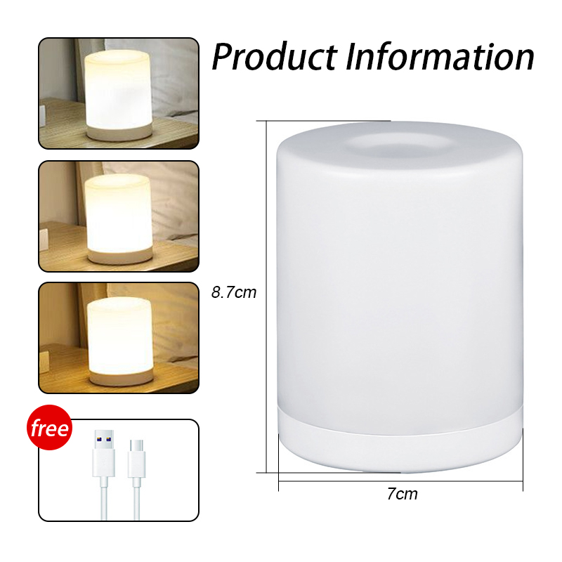 【SG】Round Touchlight LED Light Mini Table Lamp Night Light Home Study ...