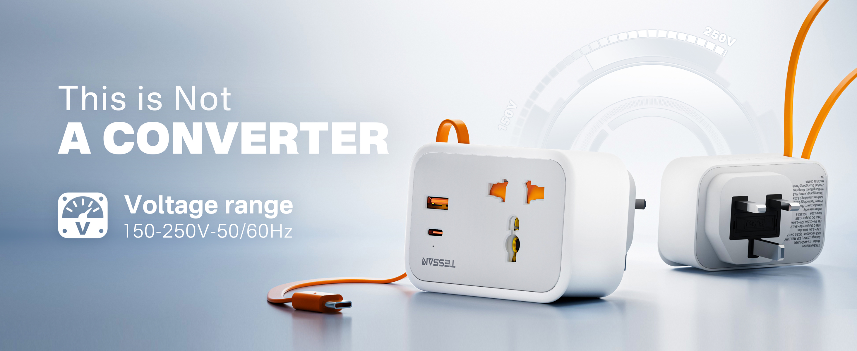 TESSAN - PD 20W Universal Socket Multi Plugs Cable Extension Socket ...