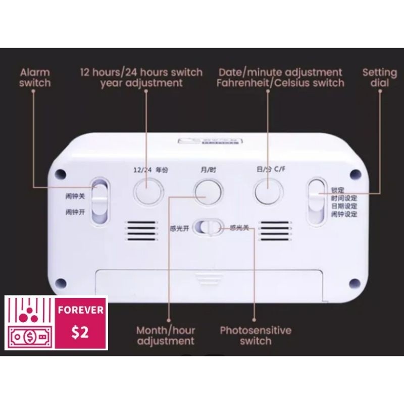 (FOREVER PREMIUM) Smart Temperature Digital display Battery Clock ...