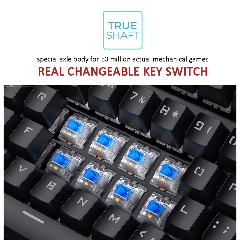 7 Light RGB Mechanical Keyboard Changeable Switch RGB Gaming Keyboard ...