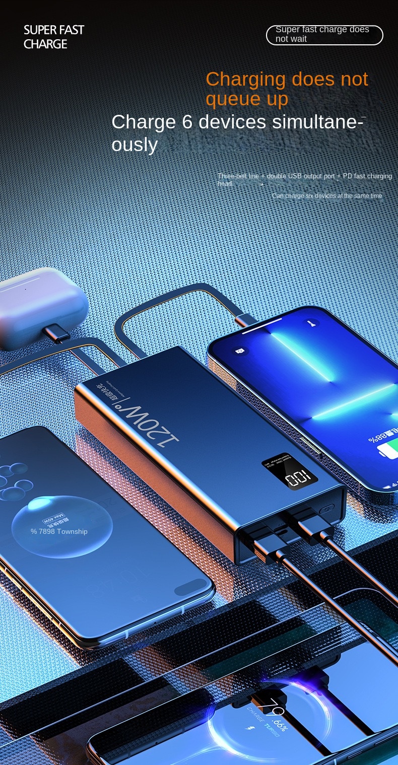 [SG STOCK]100%120W Powerbank 100000 mAh Fast Charging Power Bank With ...