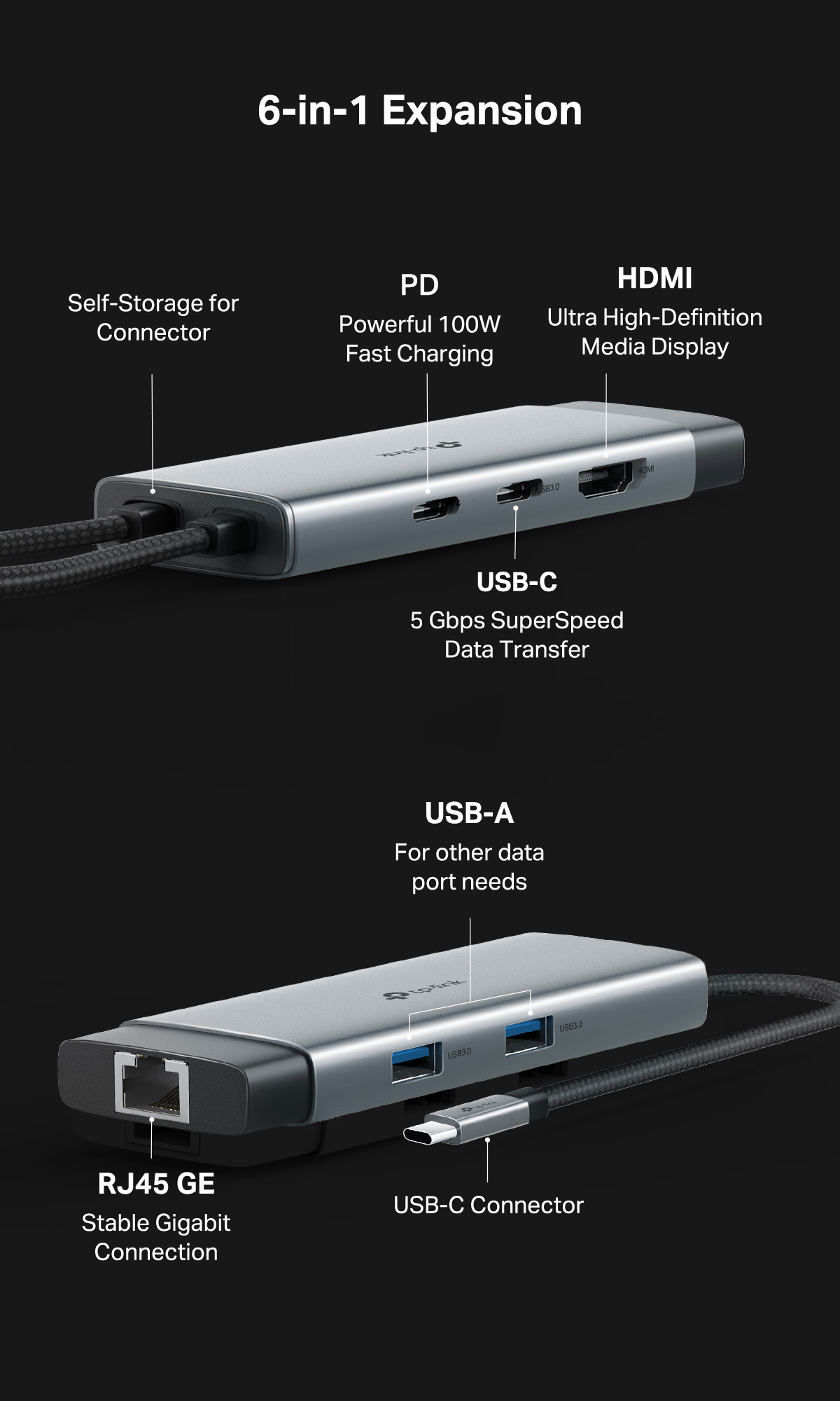 [3 Yrs Warranty]TP-Link 4K@60Hz 5Gbps HUB USB A USB-C HDMI Type-C Hub ...