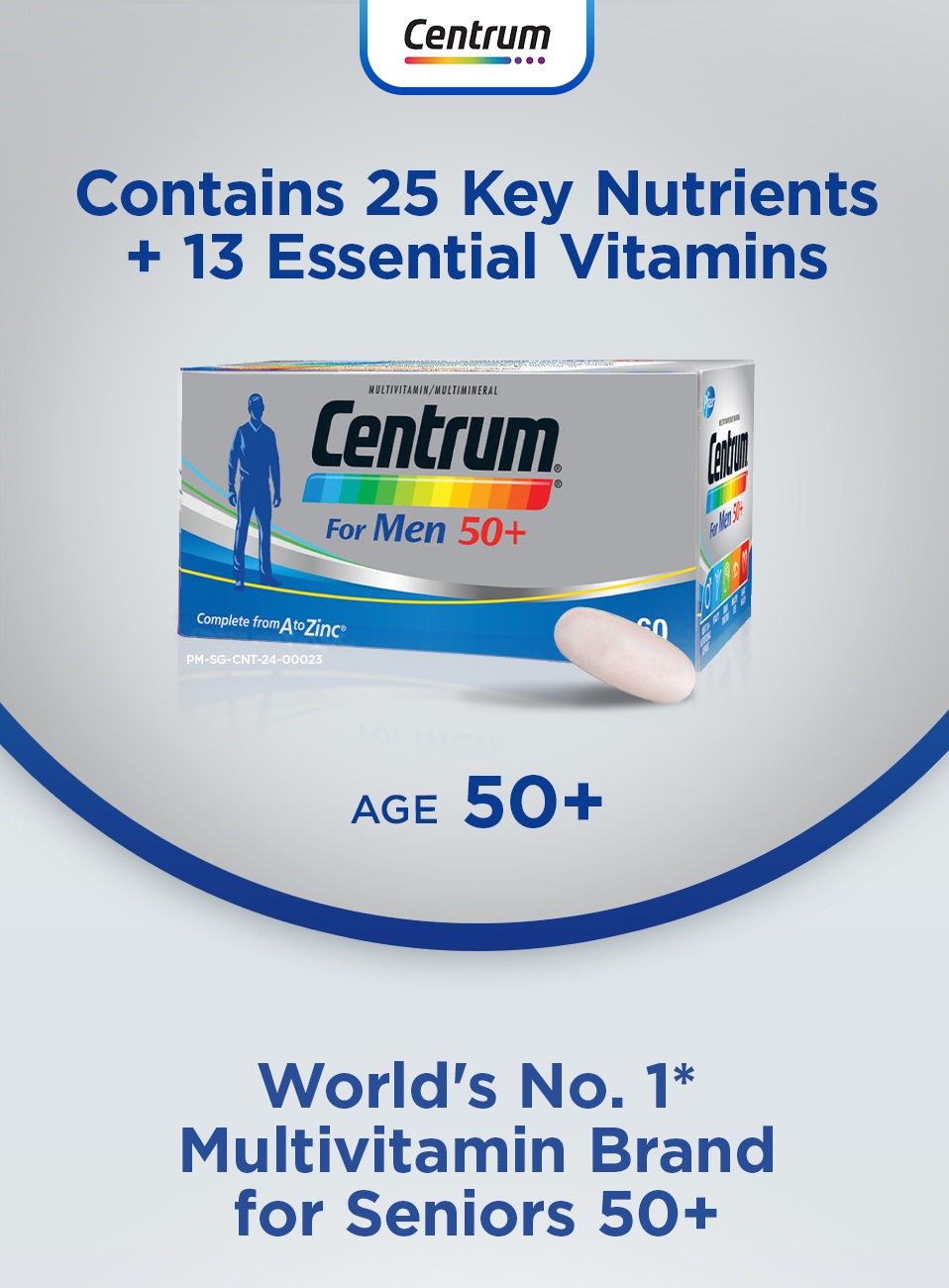 [2 Packs] CENTRUM Multivitamin for Men 50+,Folic Acid, Zinc and Lutein ...