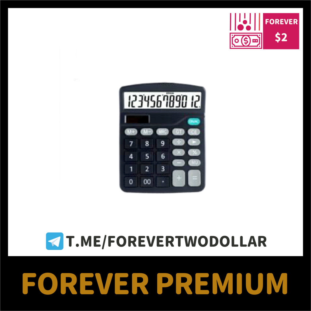 (FOREVER PREMIUM) 12 Digit LCD Solar Powered Calculator Large Dual ...