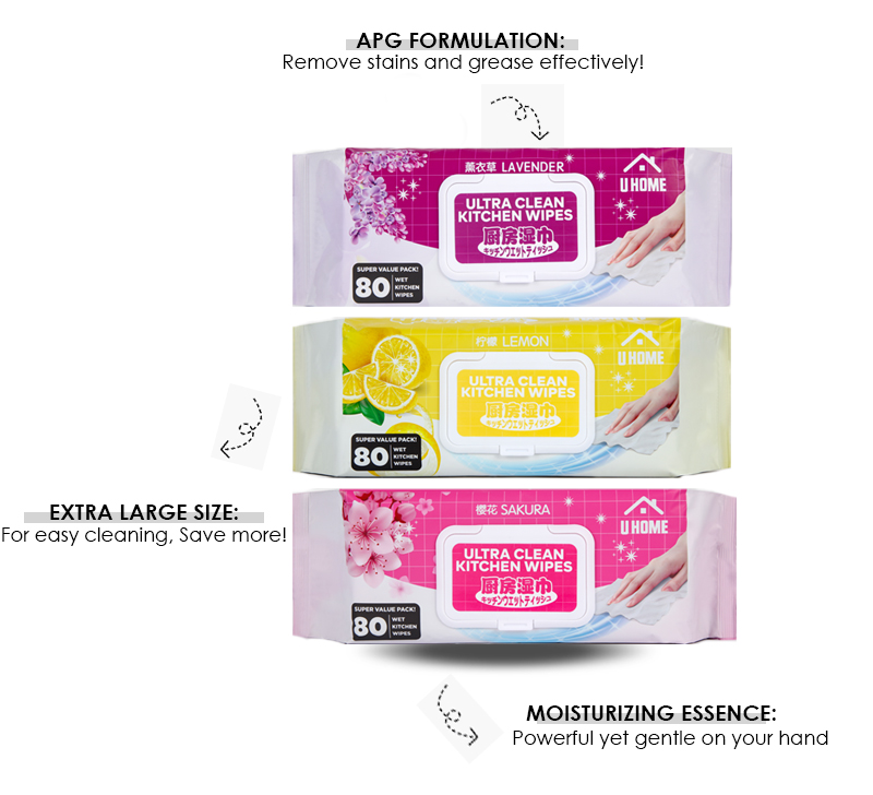 U Home Kitchen Wipes Kitchen Cleaning Wipes Remove oil and grease ...