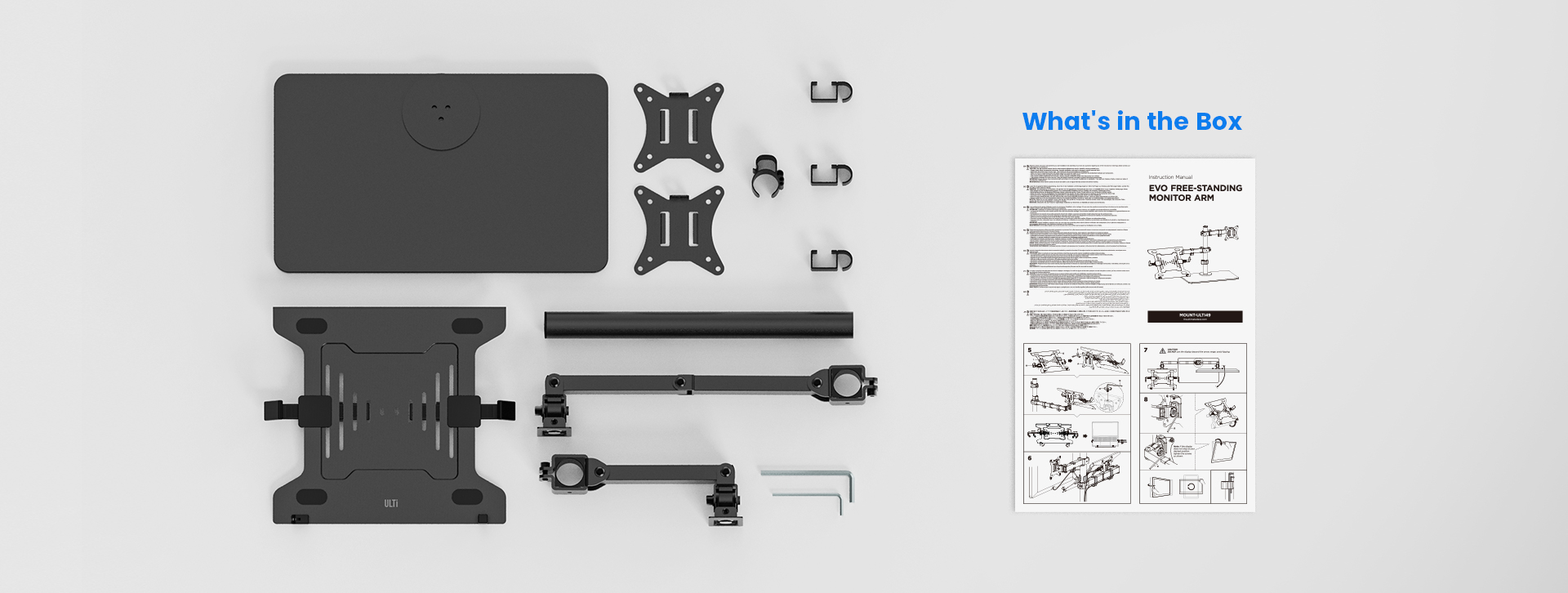 ULTi EVO Dual Monitor Arm Stand with Free Standing Base & Stealth ...